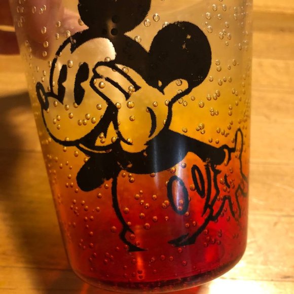 Disney | Dining | Disney Mickey Plastic Drinking Glass Red Orange ...